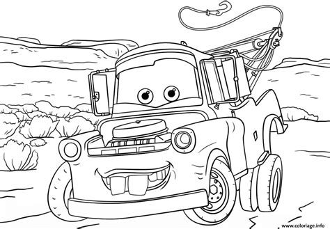 Coloriage Tow Mater From Cars 3 Disney Dessin Cars à imprimer
