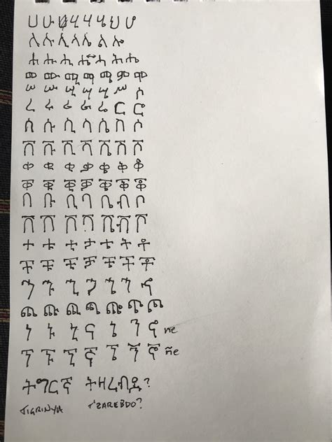 Memorized Half Of The Tigrinya Alphabet Geez Script Can Be
