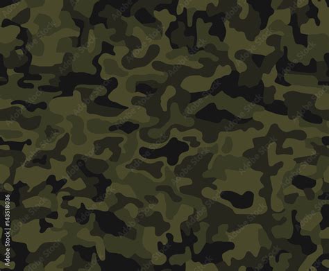 Abstract Military Or Hunting Camouflage Background Seamless Pattern Brown Green Color Stock