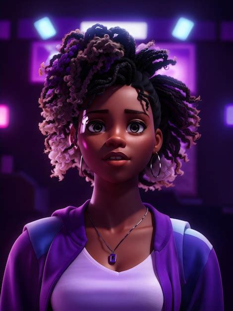 Personaggio Di Bella Ragazza In Stile Cartone Animato 3d Con Capelli