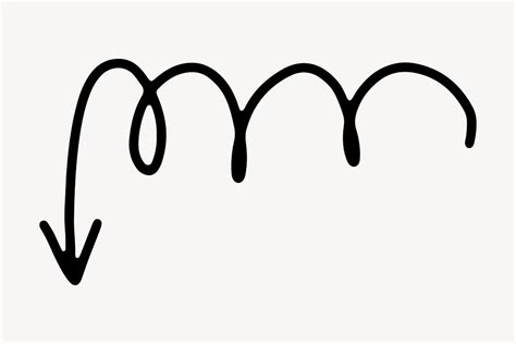 Curly Arrow Sketch Minimalist Black Free Photo Illustration Rawpixel