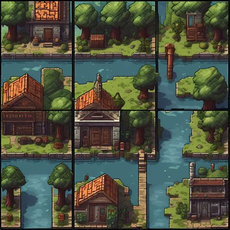 A Pixel Art Tilemap Of 16x16 Bit Tiles For Post Apo Game By Szabrow