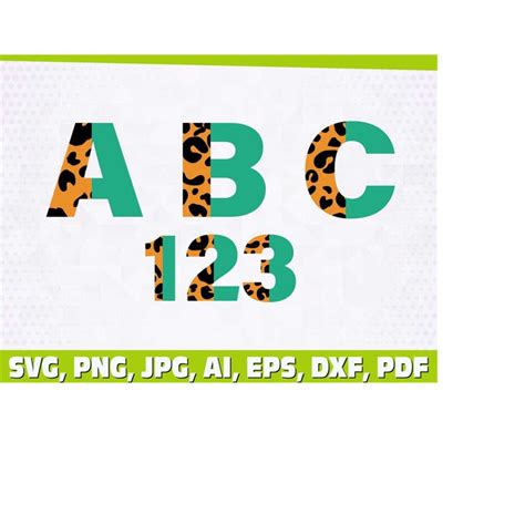 Half Leopard Font Svg Leopard Cheetah Half Print Font Lette Inspire