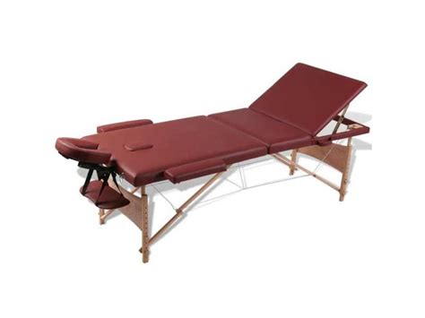 Table Pliable De Massage Rouge 3 Zones Lit De Massage Table De Soin