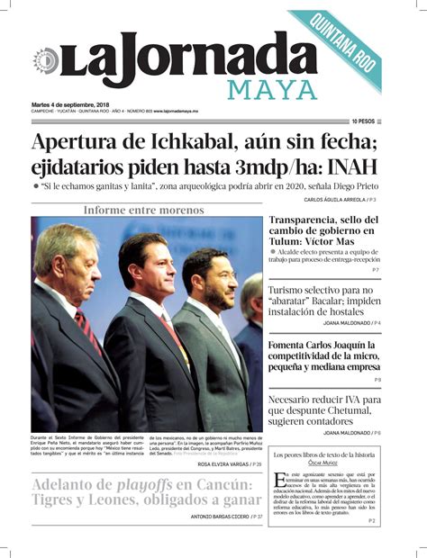La Jornada Maya · Martes 4 De Septiembre De 2018 By La Jornada Maya Issuu