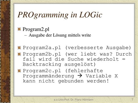 Ppt Programming In Logic Understanding Prolog Concepts And