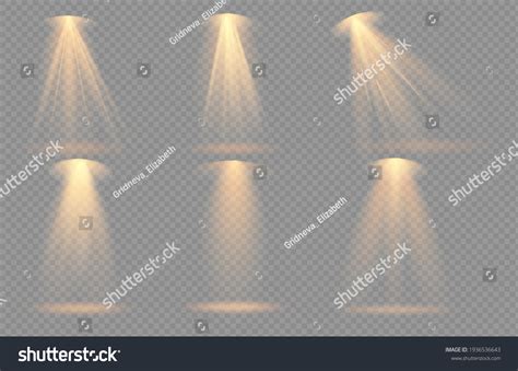 Set Spotlight Isolated On Transparent Background Stock Vector Royalty Free
