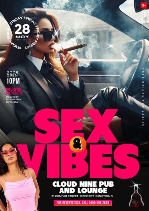Black Maximalist Sex And Vibes Night Club Event Party Event Flyer A4