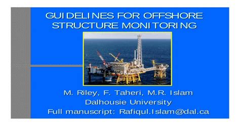 Pdf Guidelines For Offshore Structure Monitoring 2001 · Guidelines For Offshore Structure