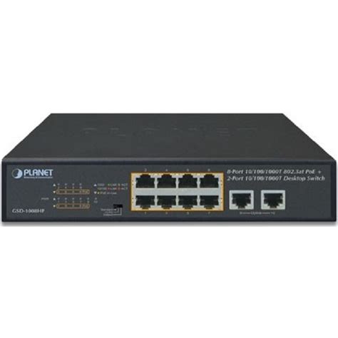 Planet 8 Port 10 100 1000t 802 3at Poe 2 Port 10 100 1000t Desktop