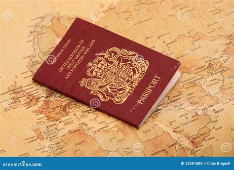 Eu Passport On A World Map Stock Image 23581885