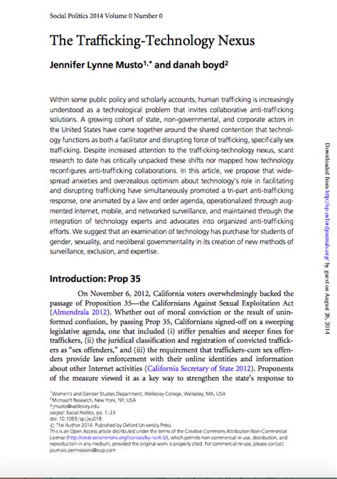 The Trafficking Technology Nexus Human Trafficking Search