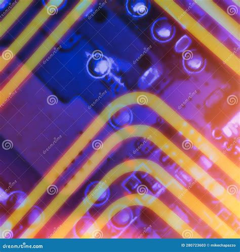 Close Up Microchip With Connections Stock Illustration Illustration Of Circuitry Chips 280723603