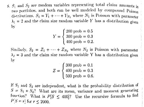 S And S Are Random Variables Representing Total Chegg Com
