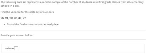 solved the following data set represents a random sample of