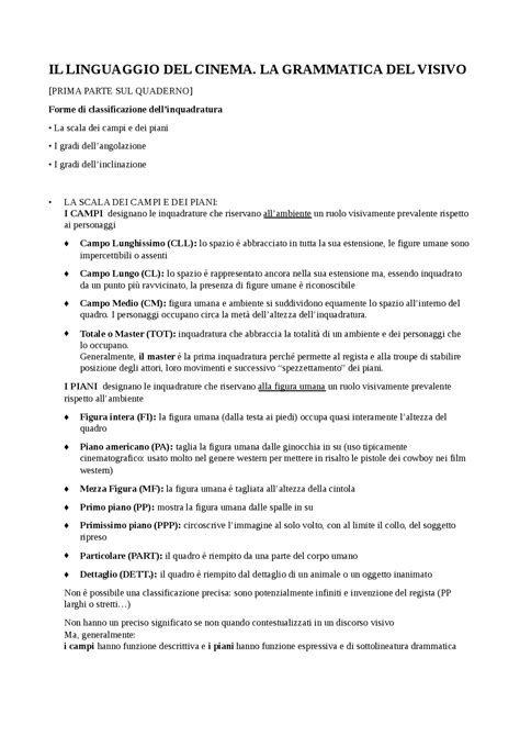 Appunti Linguaggio Visivo Parte Teorica Docsity