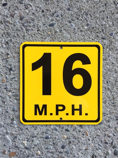 Speed Limit 16 Mph Metal Caution Street Sign 6x6 Etsy