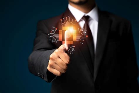 Premium Photo Business Man Fingerprint Scanning Authentication Cybersecurity And Fingerprint