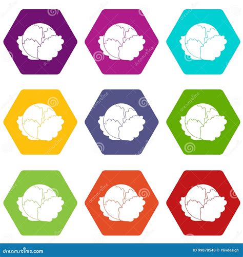 Hexahedron Determinado Del Color Del Icono De La Col Ilustración Del