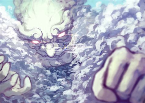 Safebooru 1boy 1girl Arm Up Berabou Blue Hair Clouds Foreshortening