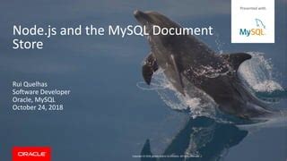 Node Js And The MySQL Document Store PDF Databases Computer Software And Applications