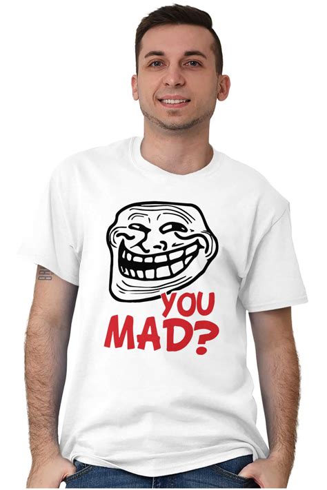 Troll Face You Mad Trollface Meme Mens Graphic T Shirt Tees Brisco