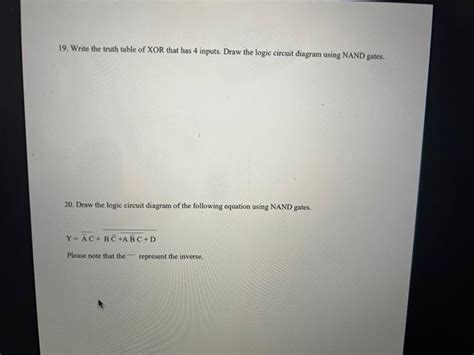 Solved Write The Truth Table Of XOR That Has Inputs Chegg