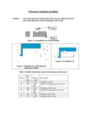 Tolerance Analysis Problem O Ring Tolerance Analysis Problem Problem The O Ring Must Be