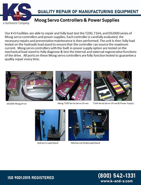 Moog Servo Controllers And Power Supplies K S Services