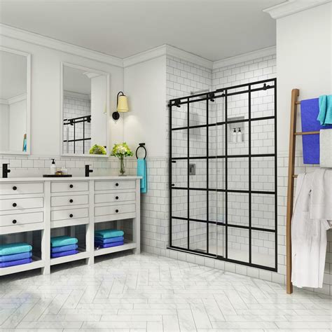 Black Frameless Shower Doors Showers The Home Depot