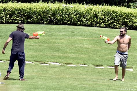 Celebrity And Entertainment Leo Has A Shirtless Water Gun Fight