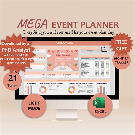 Excel Event Planner Template Excel Digital Event Planner Spreadsheet