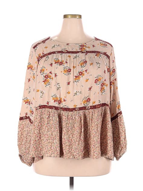 Maurices 100 Rayon Ivory Long Sleeve Blouse Size 3X Plus 42 Off