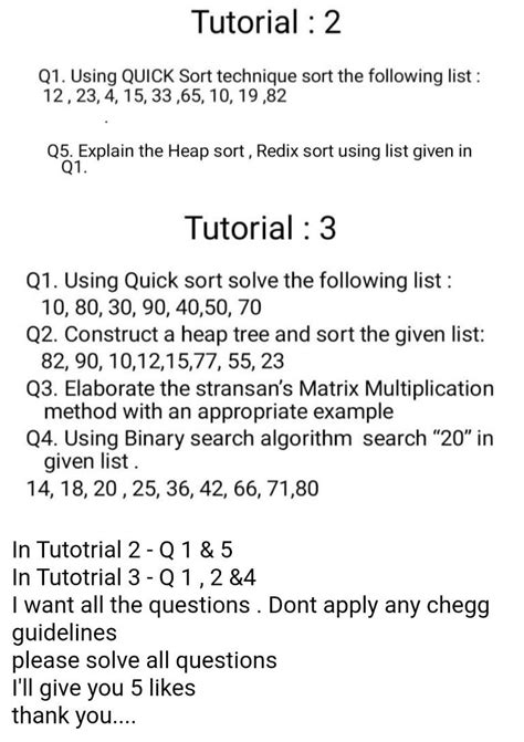 Solved Tutorial 2 Q1 Using QUICK Sort Technique Sort The Chegg Com