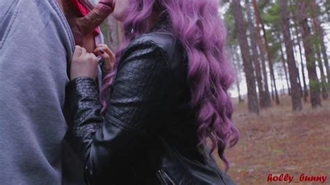 Horny Couple is hiding in the forest to have Sex Lush playing Сumming in her mouth Free