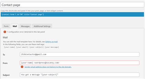Sender Email Address Does Not Belong To The Site Domain Error