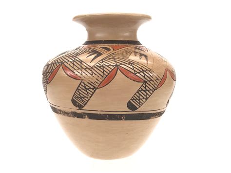 Lot Vintage Hopi Migration Pattern Pottery Vase