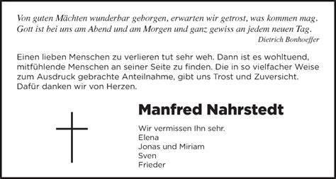 Traueranzeigen Von Manfred Nahrstedt Trauer Lüneburg De