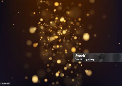배경에 보케로 격리 된 골드 글리터 텍스처 입자 색깔 Celebratory 색종이 디자인의 황금 폭발 벡터 일러스트 레이 션 0명에 대한 스톡 벡터 아트 및 기타 이미지