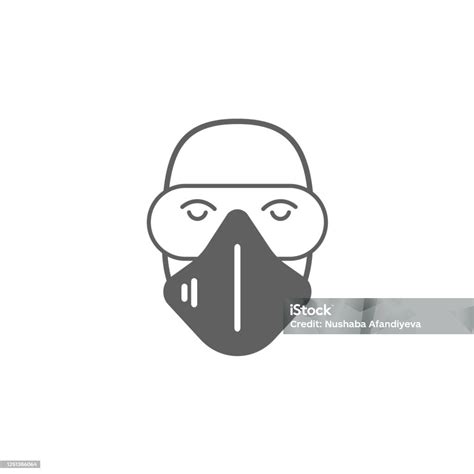 마스크 아이콘이 있는 남자 얼굴 얼굴에 마스크를 호흡 안전 호흡 마스크 산업 안전 N95 마스크 방진 호흡보호구 및 호흡 의료