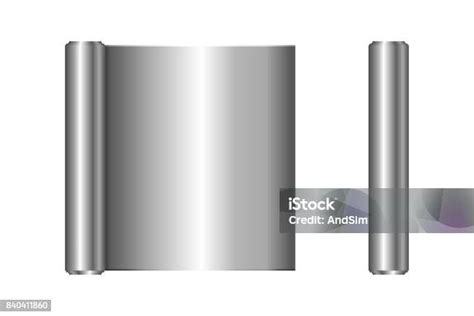 알루미늄 호 일의 현실적인 롤 아이콘 벡터 일러스트입니다 금속에 대한 스톡 벡터 아트 및 기타 이미지 금속 튜브 3차원 형태 Istock
