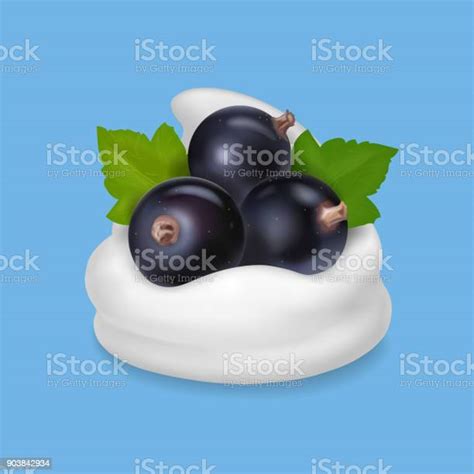 요구르트 나 아이스크림 3d 벡터 일러스트 레이 션에 검은 건포도 거품 내기에 대한 스톡 벡터 아트 및 기타 이미지 거품 내기 건강한 생활방식 건강한 식생활 Istock