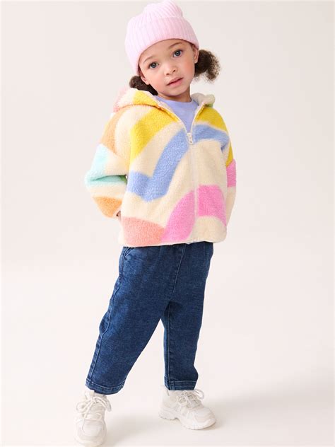 Buy Rainbow Printed Hooded Zip Through Fleece Jacket 3mths 7yrs From