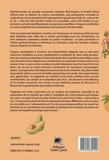 Manuel De Cuisine Ayurvédique Guide Personnalisé Pour Une