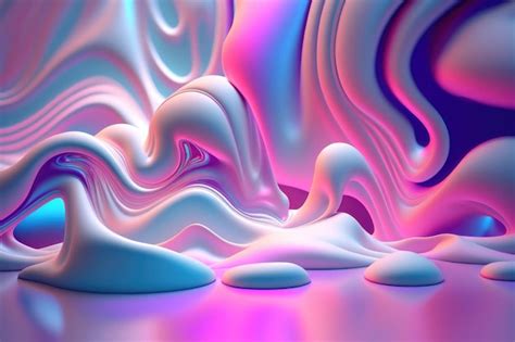 Premium Photo Abstract 3d Holographic Gradient Drop Liquid Ai Generation