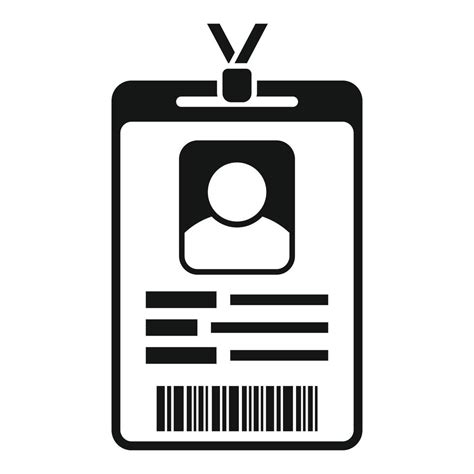 vetor simples de ícone de modelo de cartão de identificação passe de