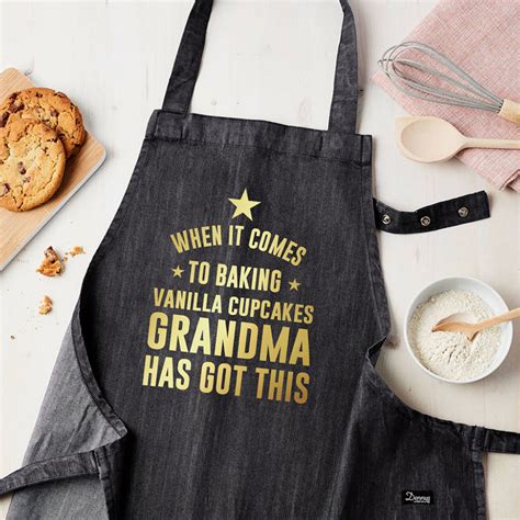 Personalised Grey Denim Baking Apron T Factory
