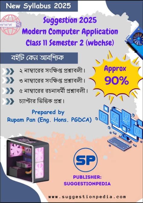 Class 11 Semester 2 Computer Application Suggestion 2025