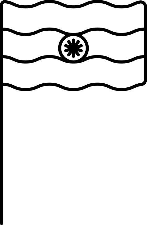 Waving Indian National Flag Icon In Line Art 24158844 Vector Art At Vecteezy