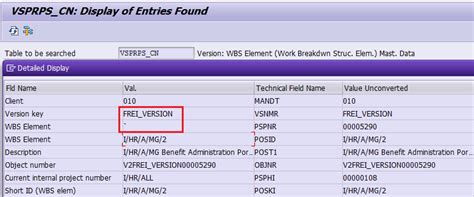 Solved WBS Element Overwritten WBS Element Version FREI SAP Community